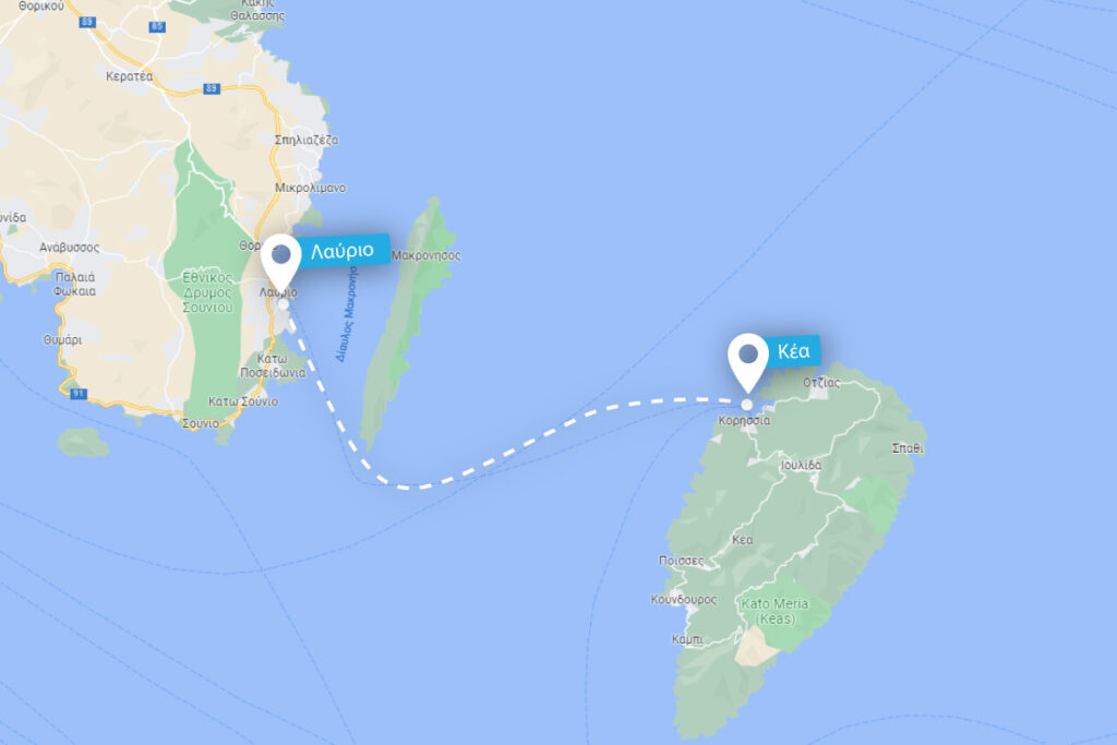 Λαύριο -> Κέα (Τζια) Ακτοπλοϊκά & Δρομολόγια (2026) - Simferry